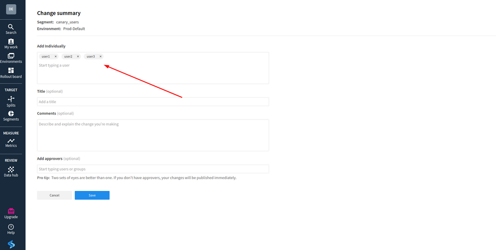 Implementación de feature flags con split