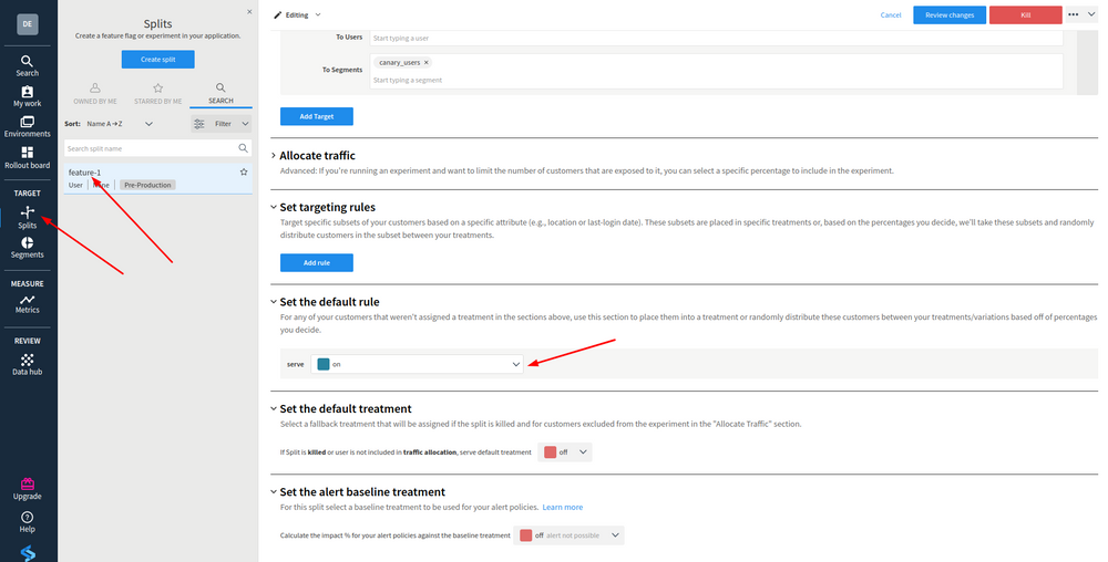 Implementación de feature flags con split